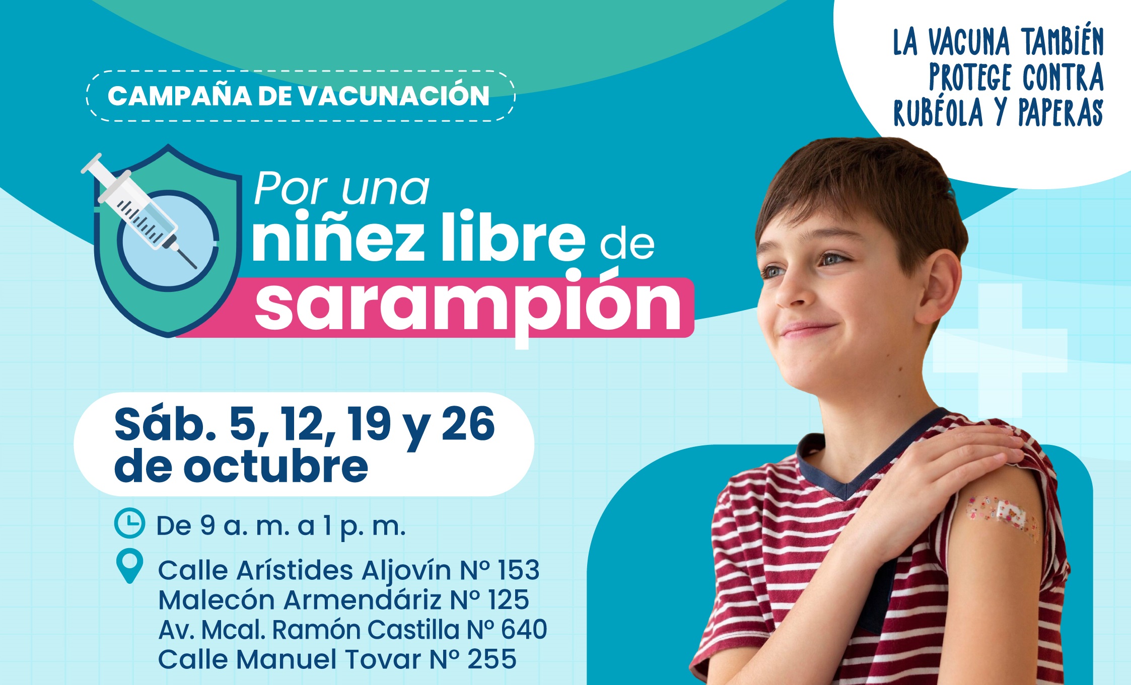 Miraflores instala cuatro puntos de vacunación contra el sarampión en el marco del barrido ...